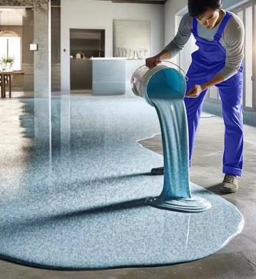 China easy to construct material for flooring epoxy self-leveling paint for industrial floor epoxy resin colored sand decorative floor for sale