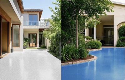 China Easy to install Epoxy colored sand floor paint for outdoor using Two parts quartz epoxy painting Colored epoxy flooring for sale