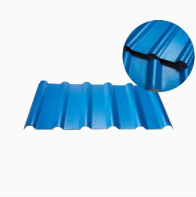 China Steel Core Composite Roof Tile Customized PVC Plastic Roof Sheets Bule White Grey Green for sale