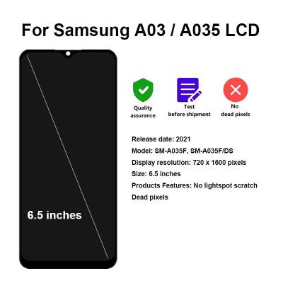 Cina Schermo mobile dell'affissione a cristalli liquidi per lo schermo di visualizzazione LCD dell'affissione a cristalli liquidi del convertitore analogico/digitale del touch screen dell'esposizione della galassia A03 A035F in vendita