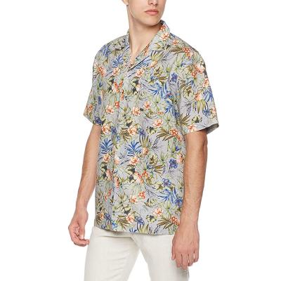 Cina Camicia hawaiana casuale tropicale di affari dell'OEM delle camice della breve manica degli uomini di tela stampati in vendita