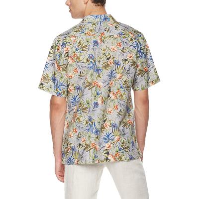 Cina Camicia hawaiana casuale tropicale di affari dell'OEM delle camice della breve manica degli uomini di tela stampati floreali in vendita