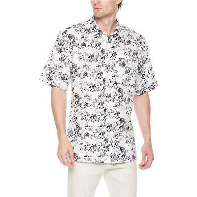 Cina Camicia hawaiana casuale tropicale di affari dell'OEM delle camice della breve manica degli uomini di tela stampati in vendita