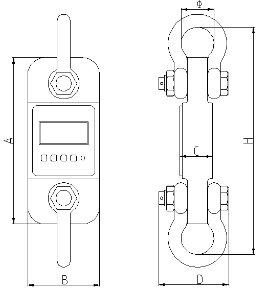 LCD Digital Wireless Dynamometer Crane Scale Load Cell 20 ton