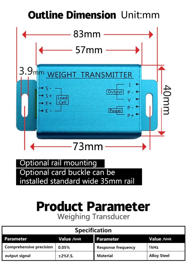 Load Cell Controller Display Transmitter Portable Force Amplifier Junction Box Weighing Indicator
