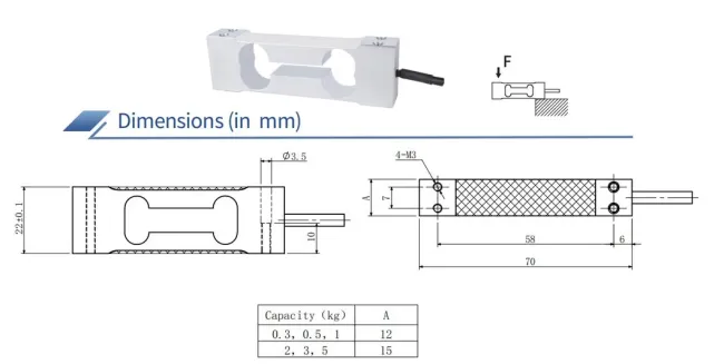 CE Aluminum Alloy Single Point Load Cell 0.3~5kg Scale Load Cell IP68