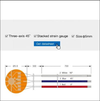 China Ruijia Stress Analysis Application Strain Gauge Sensor Temperature Creep Self-compensated Strain Gauges for sale