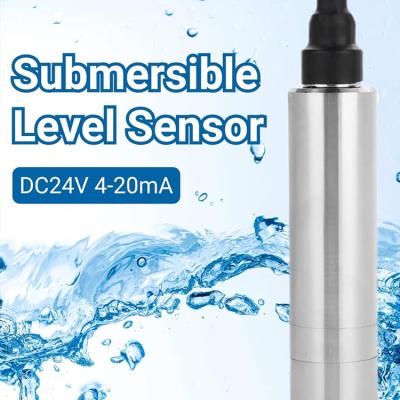 China Sensor de Nível Submersivel 4-20mA Tipo Lançamento Sensor de Nível de Líquido 24V DC Transmissor de Nível de Líquido de Entrada,0-5M Faixa de Medição à venda
