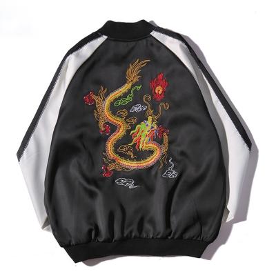 China wholesale good quality oem design free sample embroidery design style satin men's winter bomber jacket men for sale