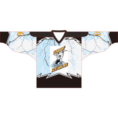 China custom team plain youth oversized slim fit cheap 100% polyester hockey jersey for sale