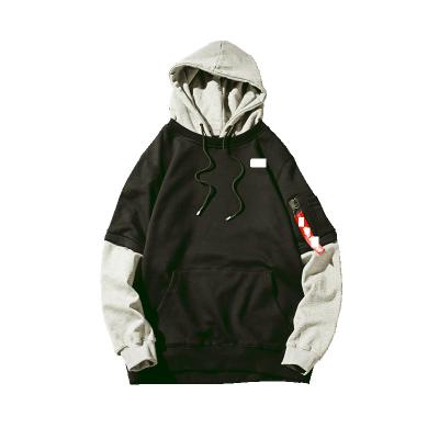 China 2018 Wholesale Custom Pullover Hoodies Patchwork Contrast Color Men Casual Sweatshirts for sale