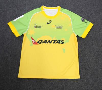 China sublimated yellow blue soccer jersey / super rugby jerseys / football jersey for sale