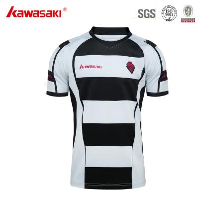 China Sublimation T shirt Promotiomnal White And Black Color Blank Team Rugby Jersey for sale