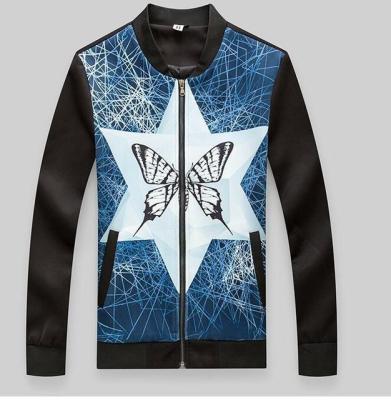 China wholesale oem made 100% polyester butterfly print mens windbreaker jacke and coat for sale