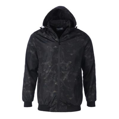 China Custom made sublimation 100% polyester camo jackets men plus size reversible  autumn windbreaker jacket for sale