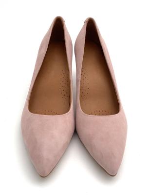 China Slip On Women Pump Heels Ledemateriaal met Stiletto Heel Te koop