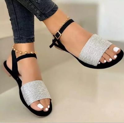 Cina Eleganti donne a piedi aperti Sandali piatti con chiusura a fibbia Comodi in vendita