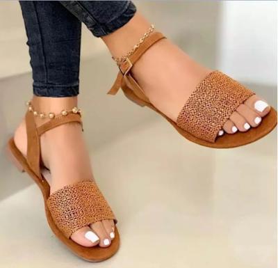 Cina Eleganti donne a piedi aperti Sandali piatti con chiusura a fibbia Comodi in vendita