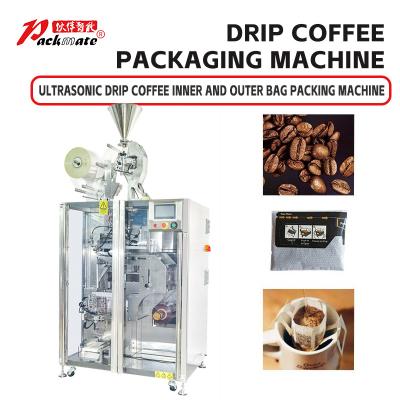 China Automatic Drip Sachet Coffee Packaging Machine Counting Function For Hanging Ear Coffee Bag Wrapping Labeling Food Grade Pouch for sale