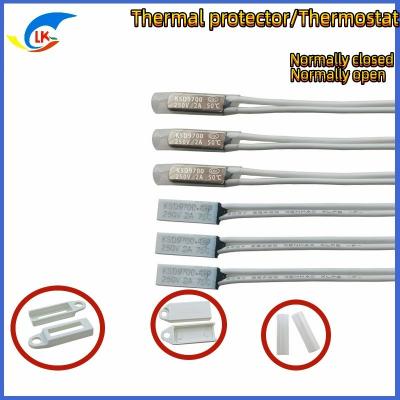 China Jump Temperature Control Switch Thermal Protector BW9700 Plastic Case With Wire for sale