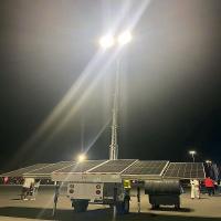 China Mast Lifting Manual Winch Mobile Light Tower For Emergency Response Zones 9m Telescoping Mast Solar Light Tower for sale