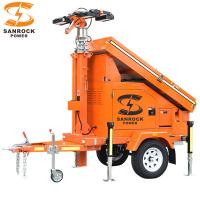 China Electric Lifting Mobile Solar Light Tower Mining Light Tower 5 Sections 7M Height for sale