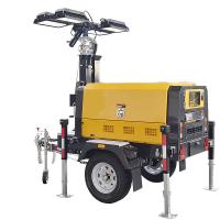 China Soundproof Diesel Generator Light Tower Collapsible Design Mobile Light Tower for sale