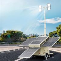 China Mast Lifting Manual Winch Mobile Light Tower For Emergency Response Zones 9m Telescoping Mast Solar Light Tower for sale