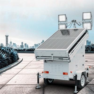 China Renewable Energy Mobile Solar Light Tower with Manual Winch Mast Lifting Portable Light Tower Generator for sale