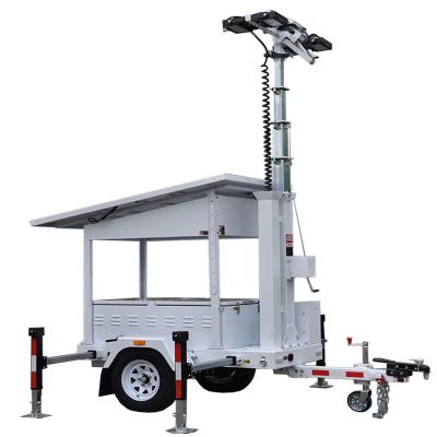 China Mobile Solar Light Tower Running Time 19.2 Hours Construction Light Towers Trailer Light Tower for sale