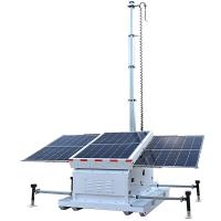 China Mast Lifting Manual Winch Mobile Light Tower For Emergency Response Zones 9m Telescoping Mast Solar Light Tower for sale