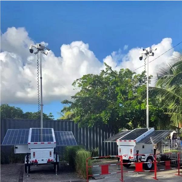 Quality Solar Powered Trailer Mounted Light Tower Mobile LED Tower With Monocrystalline for sale
