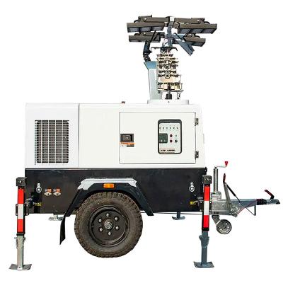 China Night Scan Light Tower Power 7KW/50hz  9KW//60hz Mining Diesel Generator Light Tower Mobile Light Tower for sale