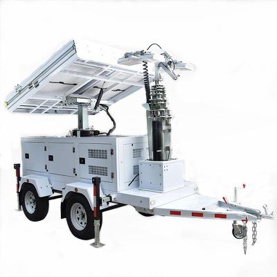 China Industrial Mobile Light Tower Solar Powered Light Tower Height Mast 9m Telescopic Lighting Tower for sale