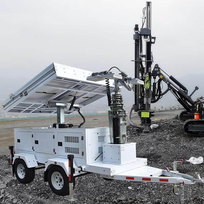 Customized Trailer Mounted Lighting Tower Road Repair Site Solar Light ...