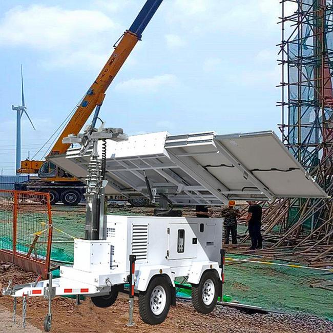 Customized Trailer Mounted Lighting Tower Road Repair Site Solar Light ...