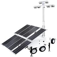 China Automatic Lifting Mast Solar Light Tower Durable Using Portable Generator Light Tower for sale