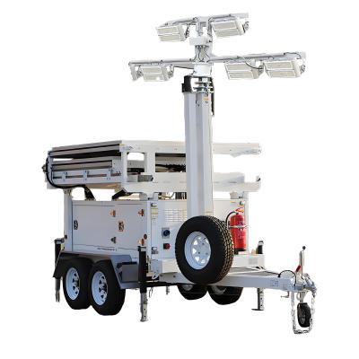 China Hot Sell Solar Powered Light Tower Both Residential Safety Assured CCTV Camera Portable LED Light Tower for sale