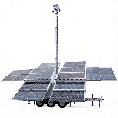 China Sustainable Lighting Tower Automatic Mast Lifting Hydraulic Light Tower Remote Locations Mobile Solar Light Tower for sale