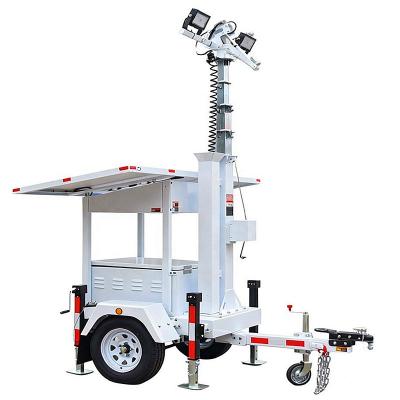 China Mobile Solar Light Tower Zero Emissions High Lumen Lighting Tower Weatherproof Enclosure Solar Powered Light Tower for sale