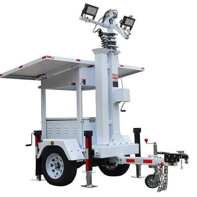 China Energy Saving Portable Solar Light Tower Low Cost Long Term Operation Night Construction Trailer Mounted Light Tower for sale