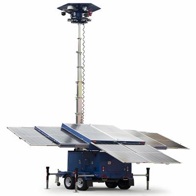 China Security Surveillance Tower With AI Detection Smart Lighting Controls Infrastructure Projects Portable Solar Light Tower for sale