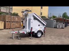 Mobile Solar Light Tower Surveillance Industrial Light Tower Height 7meters Trailer Mounted Light To