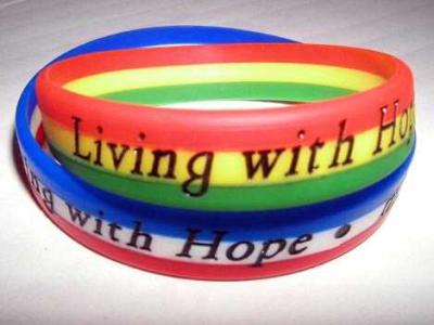 China three lines silicone bracelet with laser logo for sale