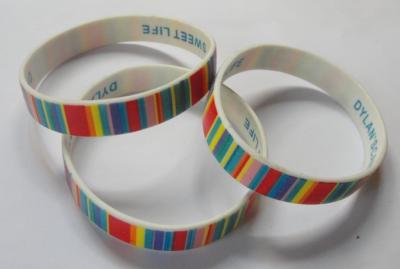 China printing six colors in whole silicone bracelet for sale