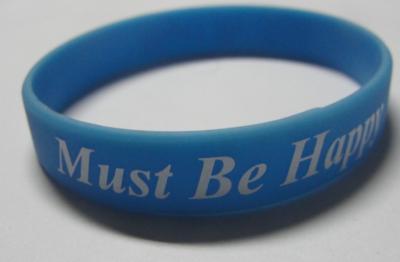 China fashion silicone wristband debossed log with filling color for sale