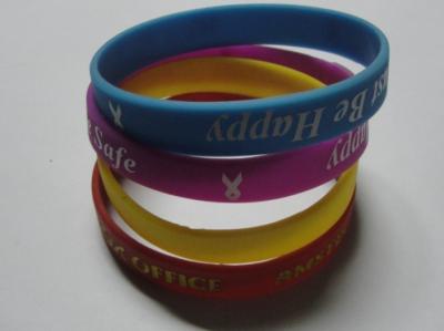 China fashion silicone bangles with printing logo for sale