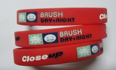 China Brush silicone bracelets with 14mm size for sale