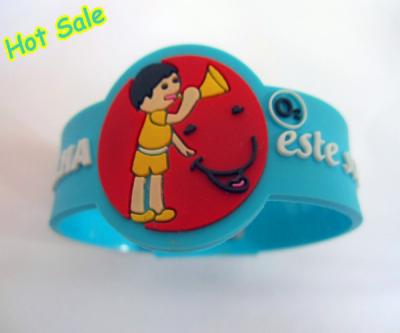 China promotional custom made soft PVC wristband for sale