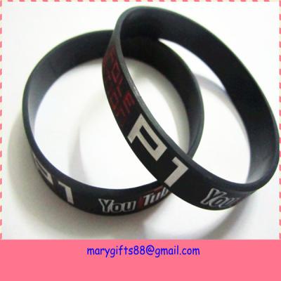 China color coated silicone bracelets with debossed logo Factory audit for sale
